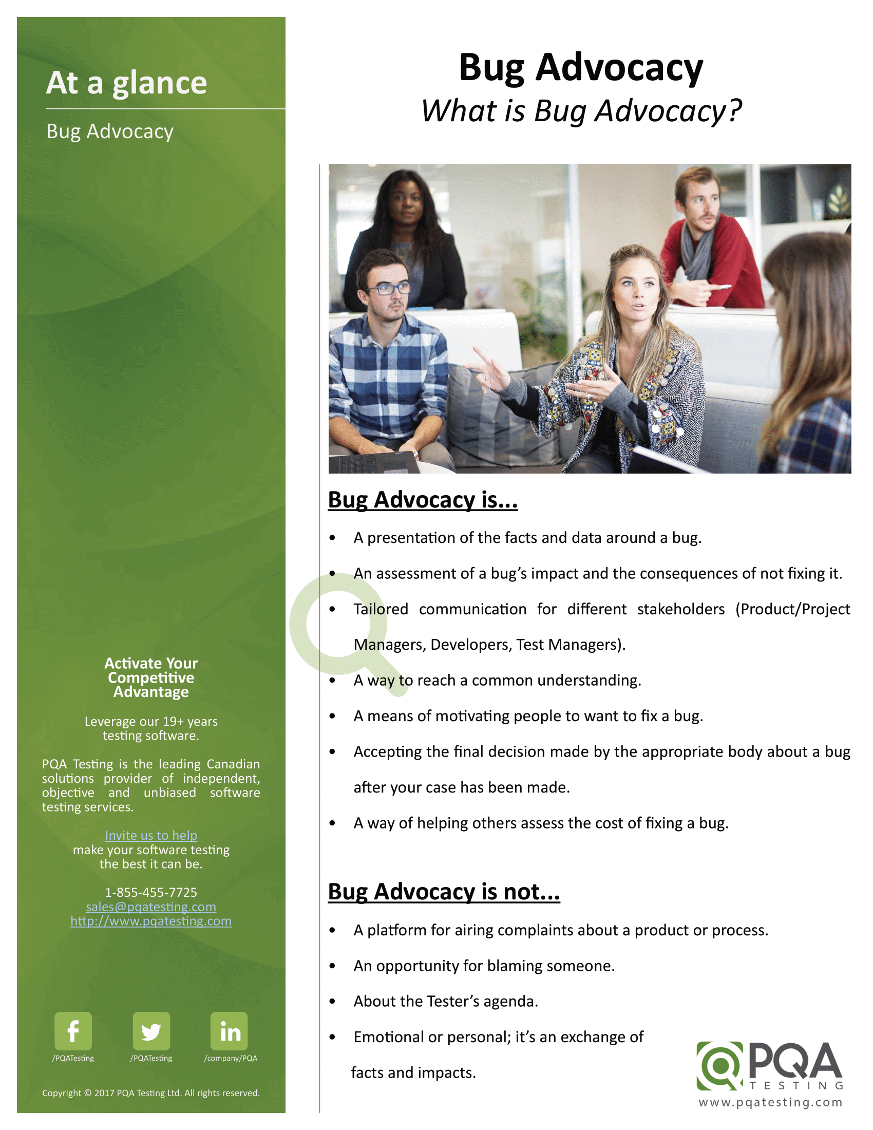 At a Glance: Bug Advocacy | PLATO | Test smarter & deliver faster