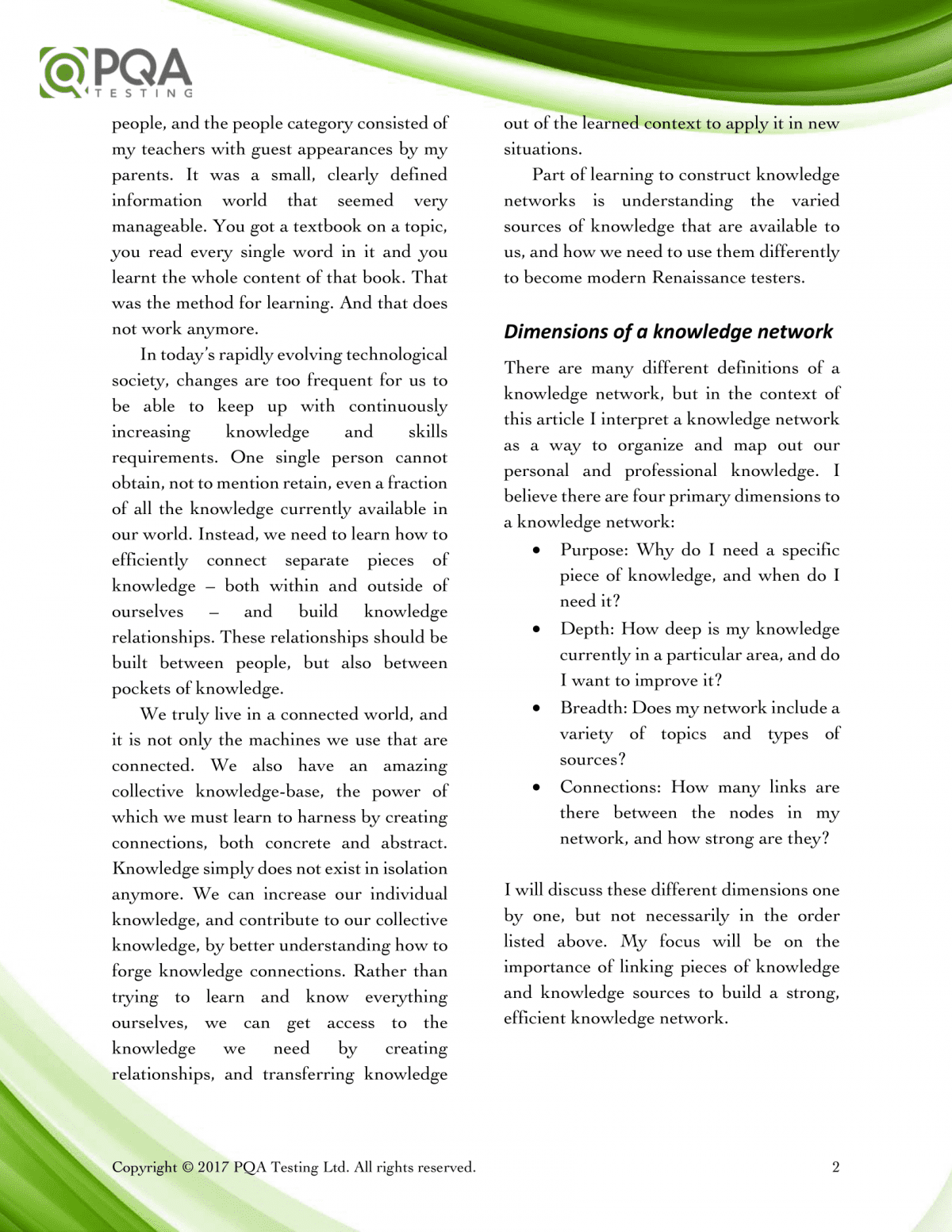 Building a Knowledge Network | PLATO | Test smarter & deliver faster